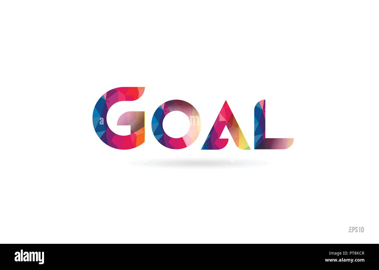 goal colored rainbow word text suitable for card, brochure or ...