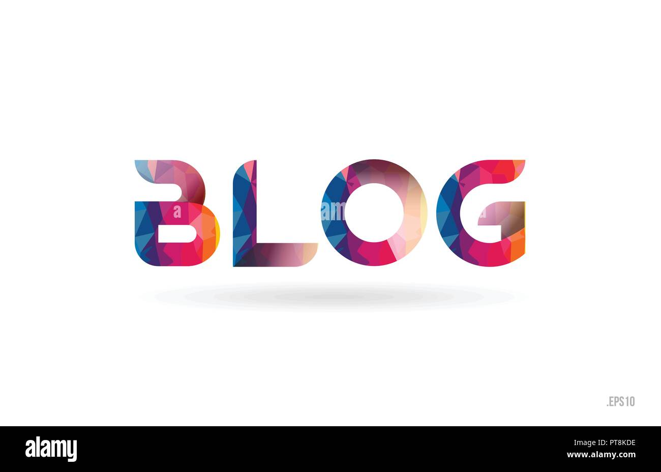 blog colored rainbow word text suitable for card, brochure or ...