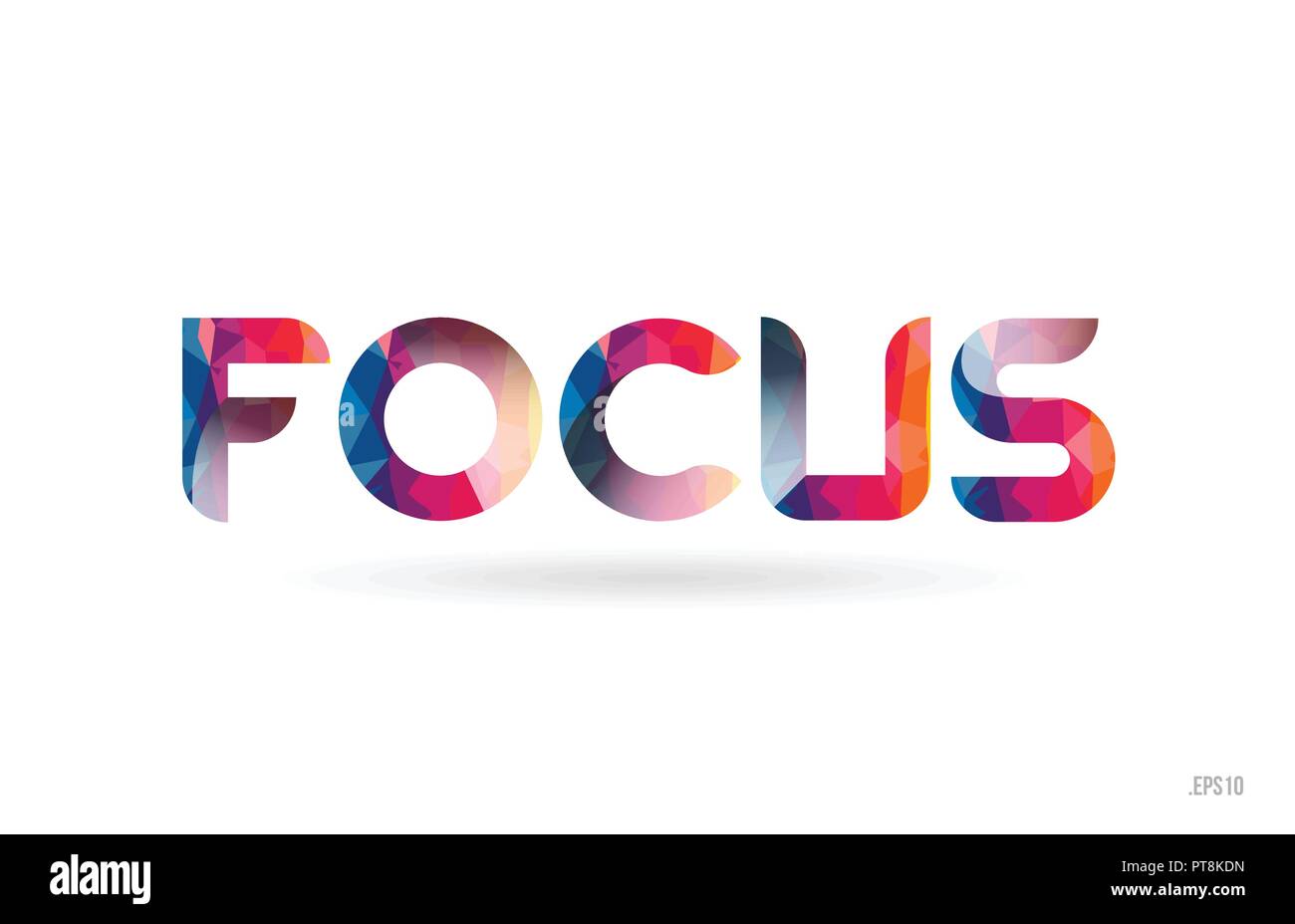 focus colored rainbow word text suitable for card, brochure or ...