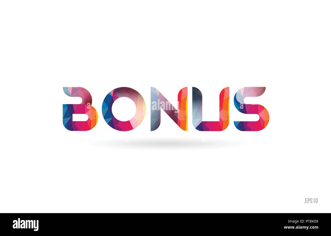bonus colored rainbow word text suitable for card, brochure or ...