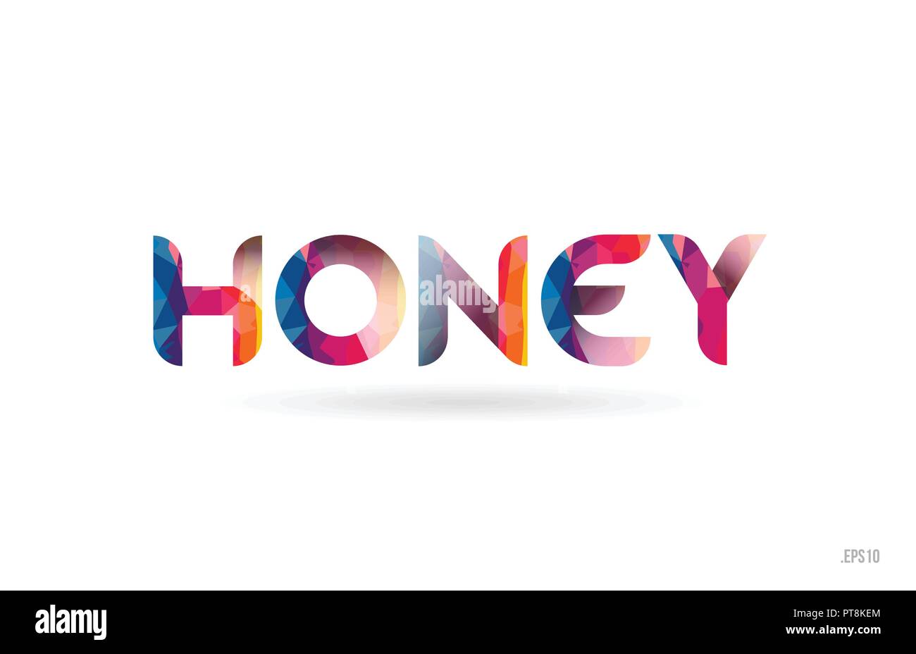 honey colored rainbow word text suitable for card, brochure or ...