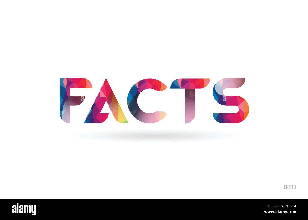 facts colored rainbow word text suitable for card, brochure or ...