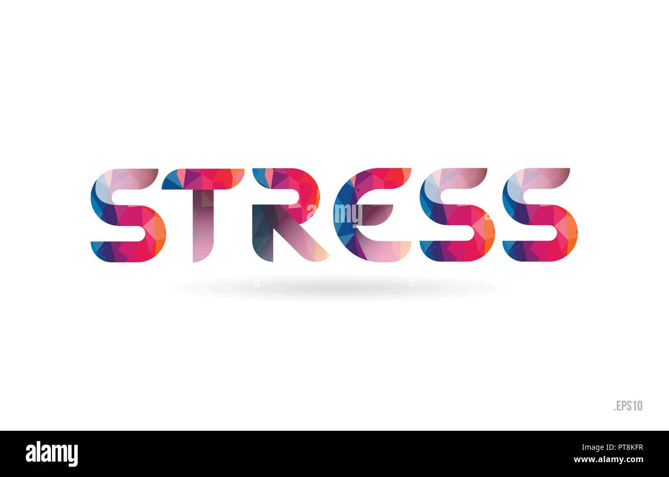 stress colored rainbow word text suitable for card, brochure or ...