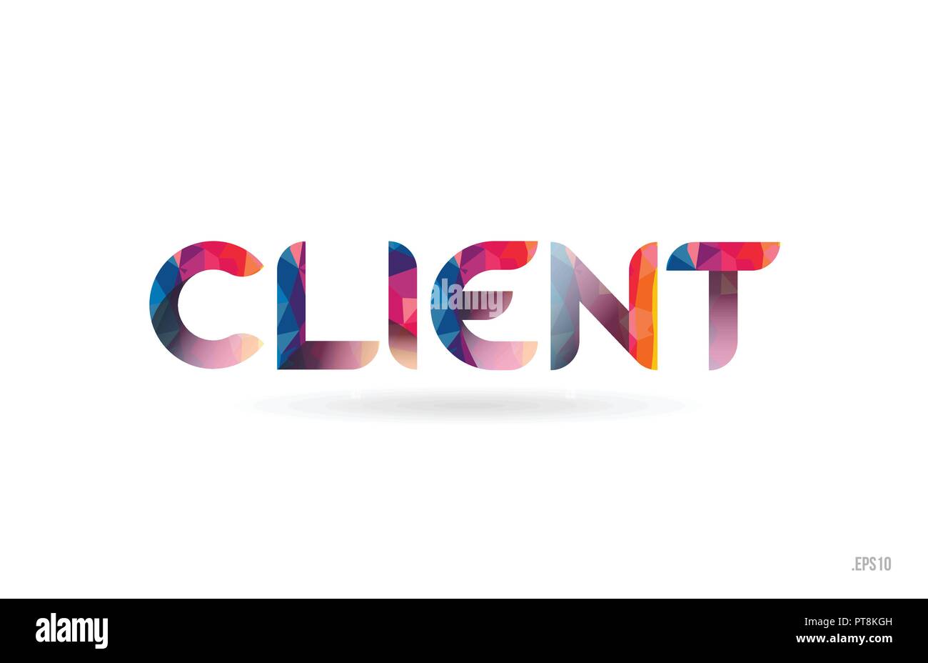 client colored rainbow word text suitable for card, brochure or ...