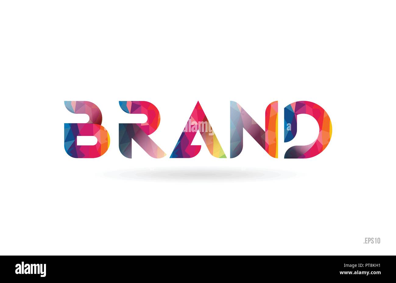 brand colored rainbow word text suitable for card, brochure or ...