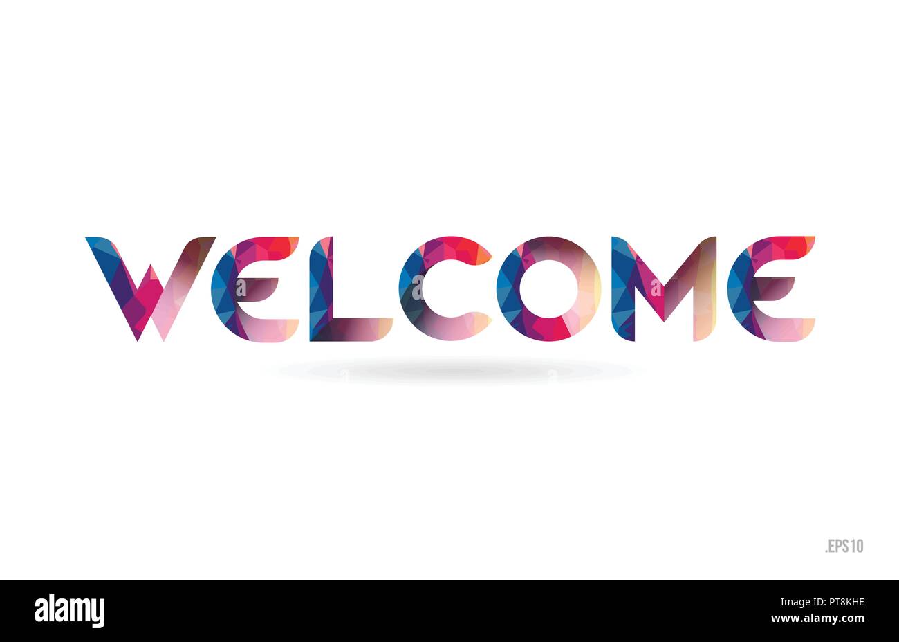 welcome colored rainbow word text suitable for card, brochure or ...