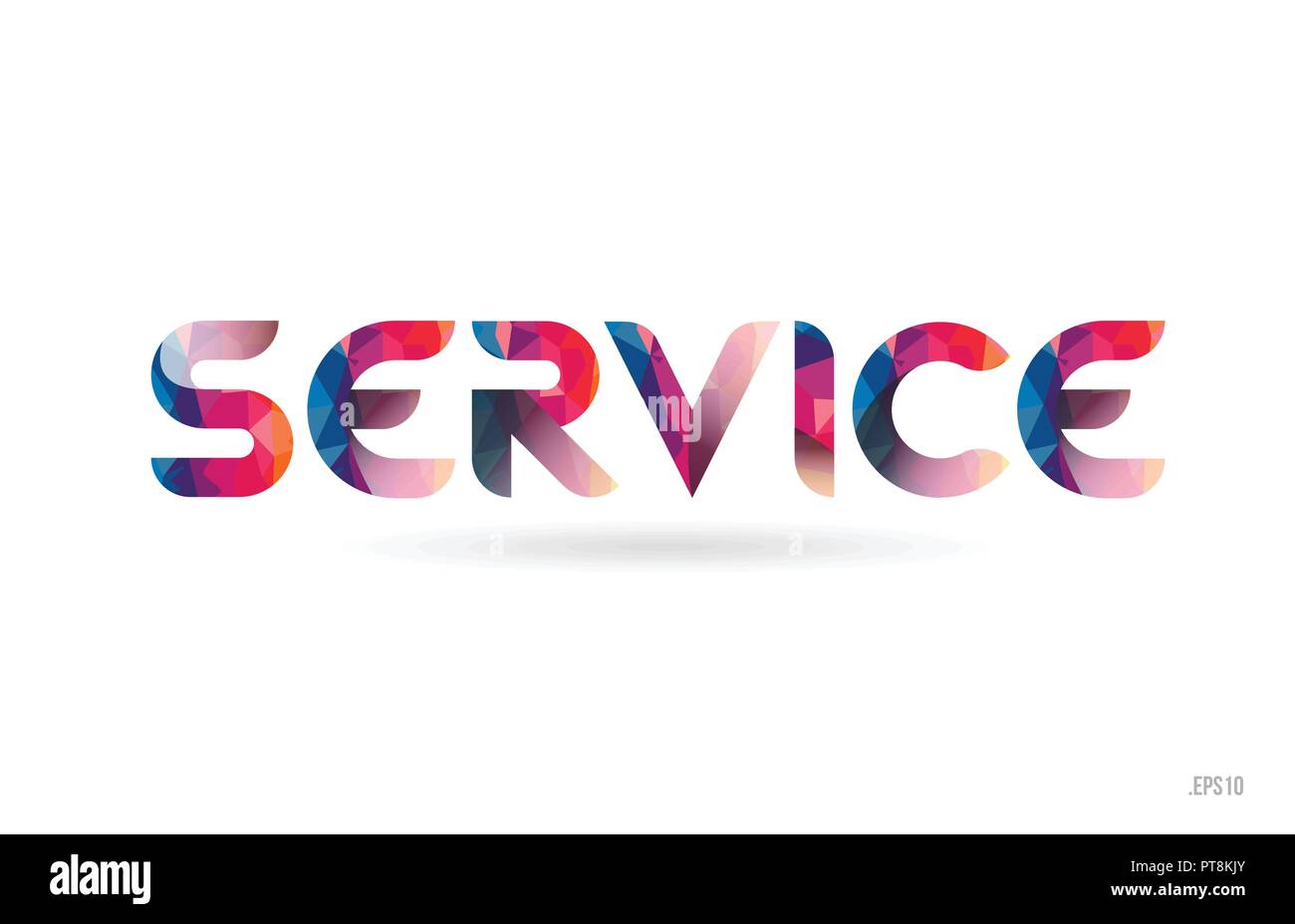 service colored rainbow word text suitable for card, brochure or ...