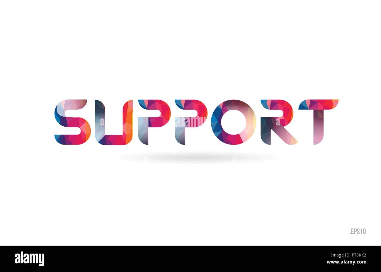 support colored rainbow word text suitable for card, brochure or ...