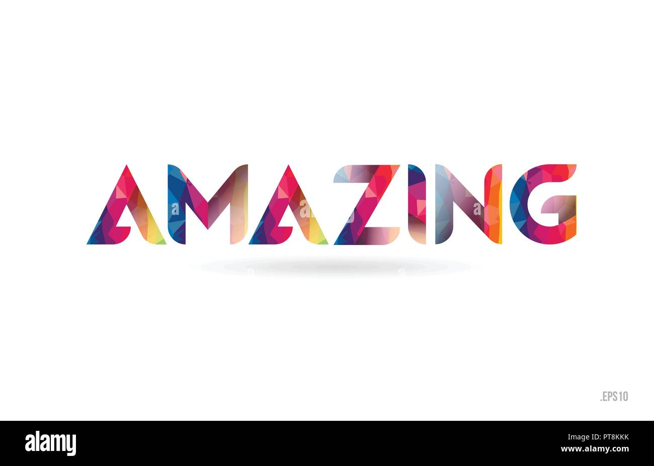 amazing colored rainbow word text suitable for card, brochure or ...
