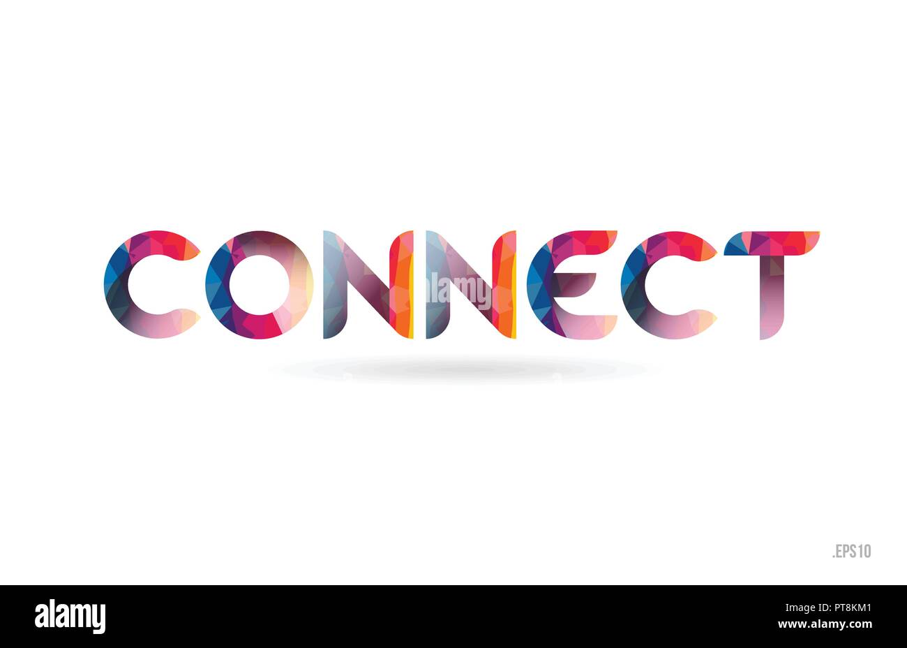 connect colored rainbow word text suitable for card, brochure or ...