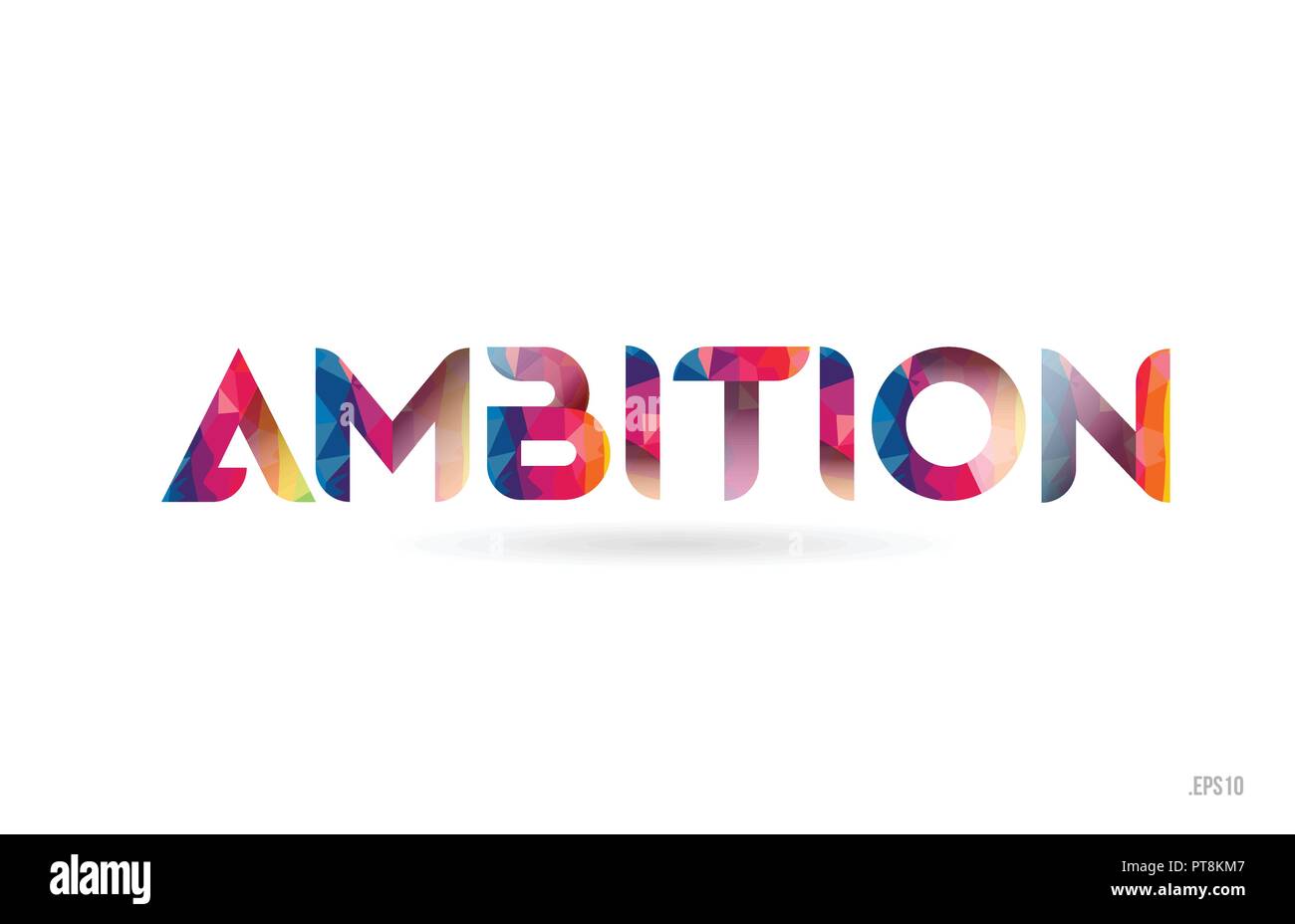 ambition colored rainbow word text suitable for card, brochure or ...
