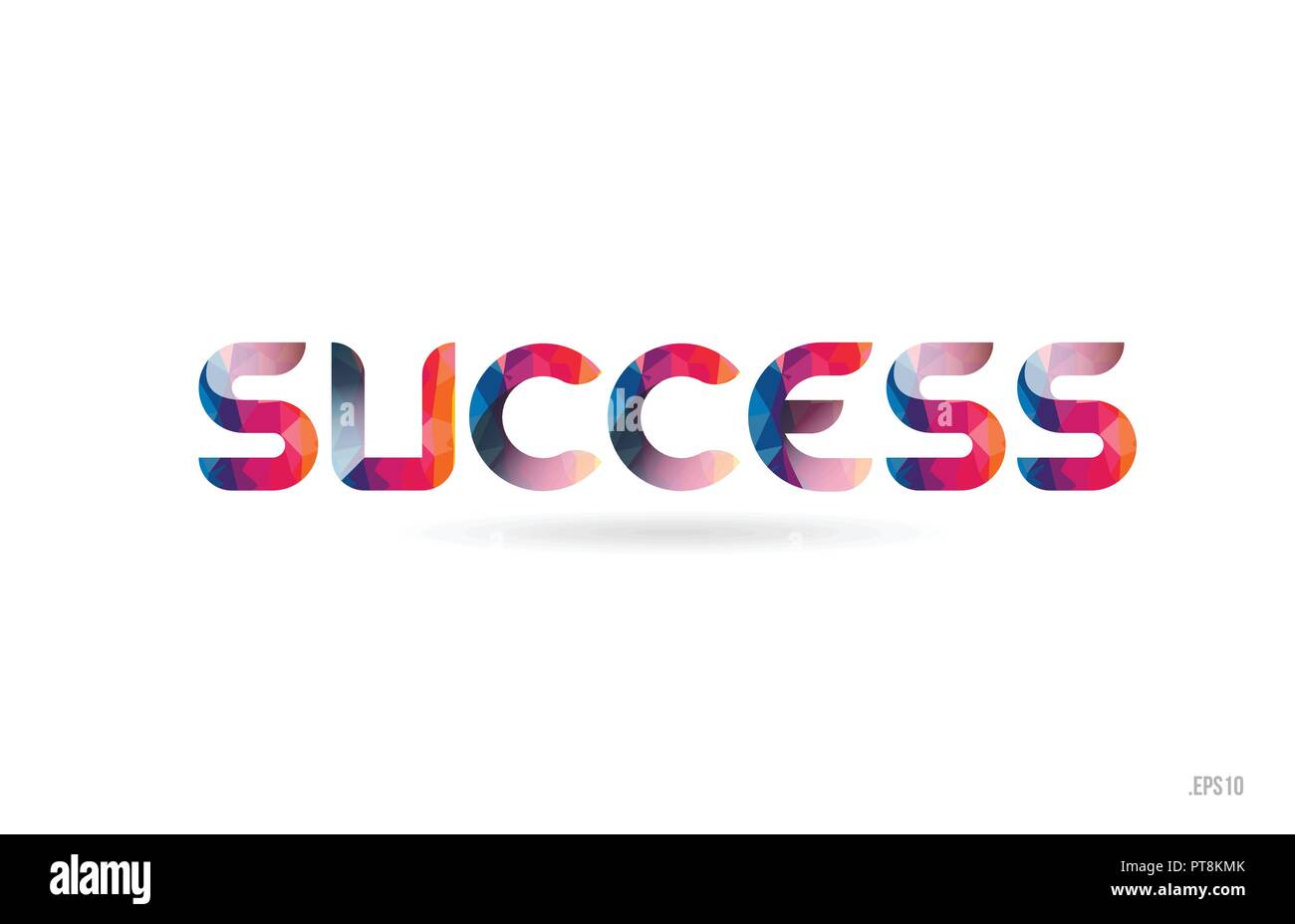 success colored rainbow word text suitable for card, brochure or ...