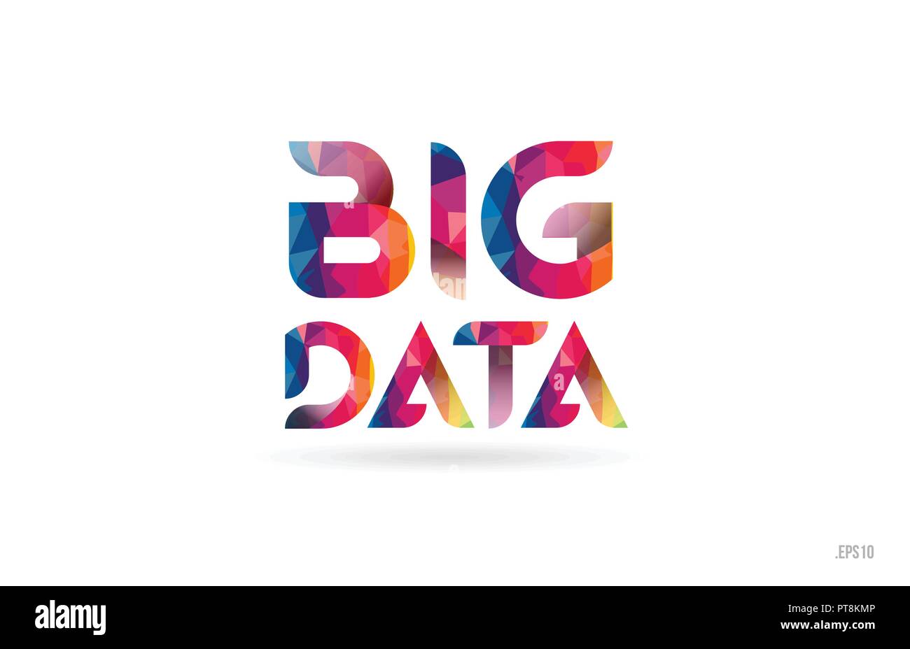 big data colored rainbow word text suitable for card, brochure or ...