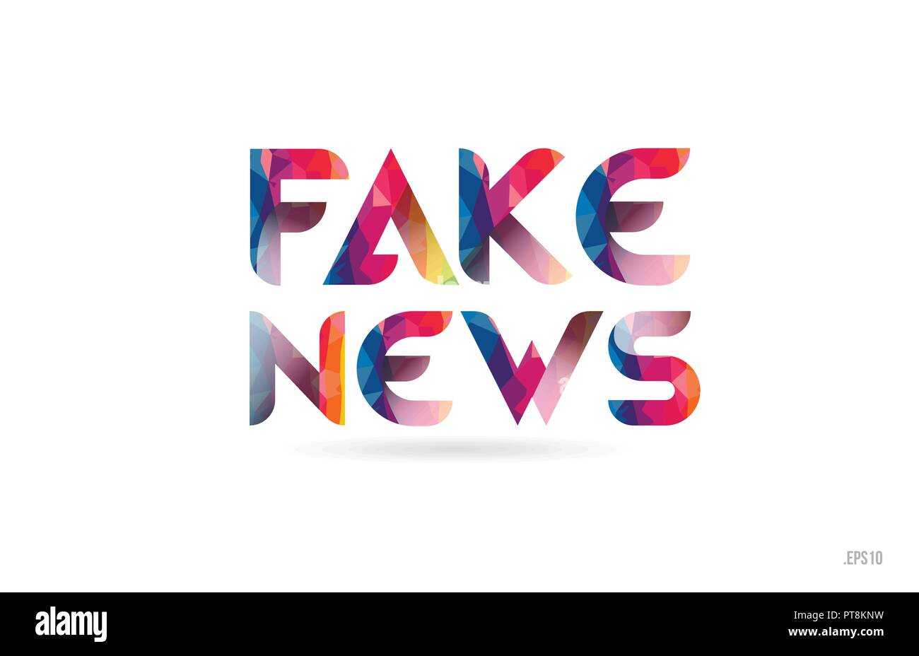 fake news colored rainbow word text suitable for card, brochure or ...