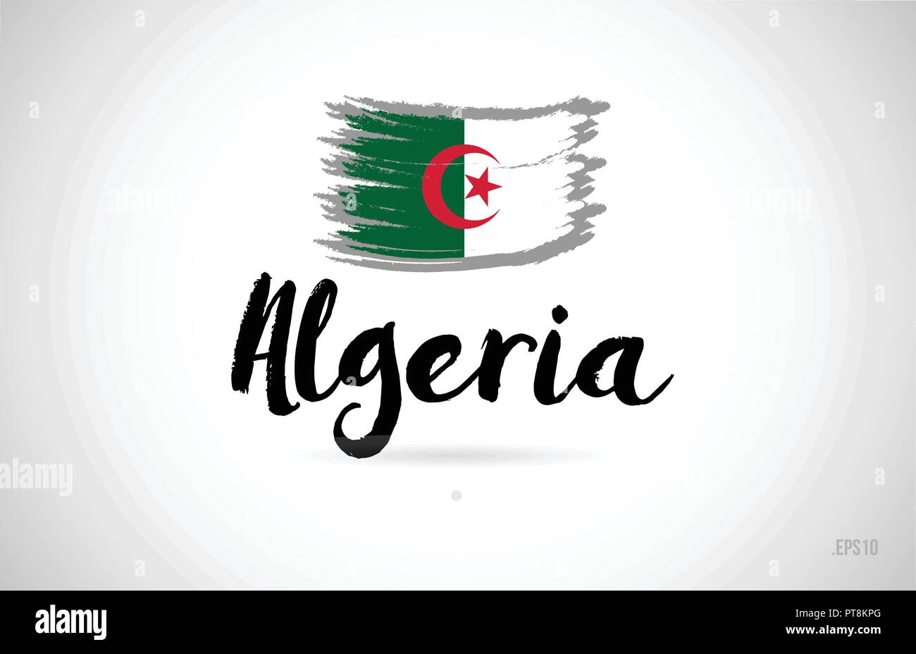 algeria country flag concept with grunge design suitable for a logo ...