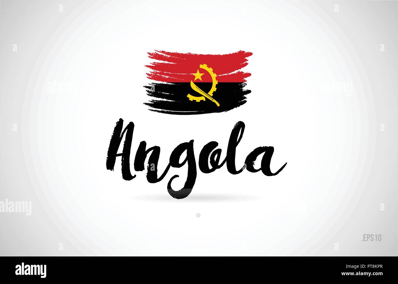 angola country flag concept with grunge design suitable for a logo icon ...