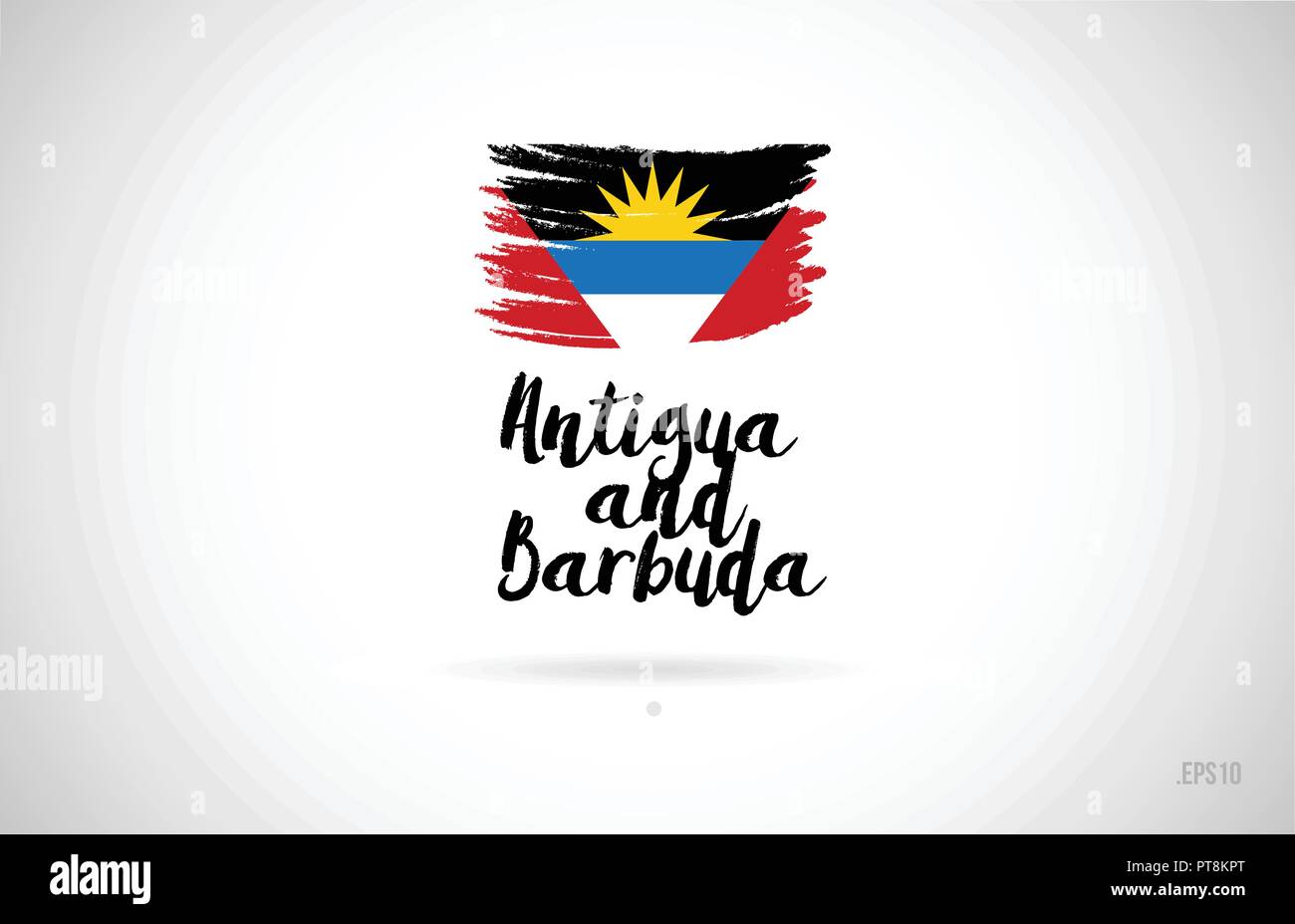 antigua and barbuda country flag concept with grunge design suitable ...