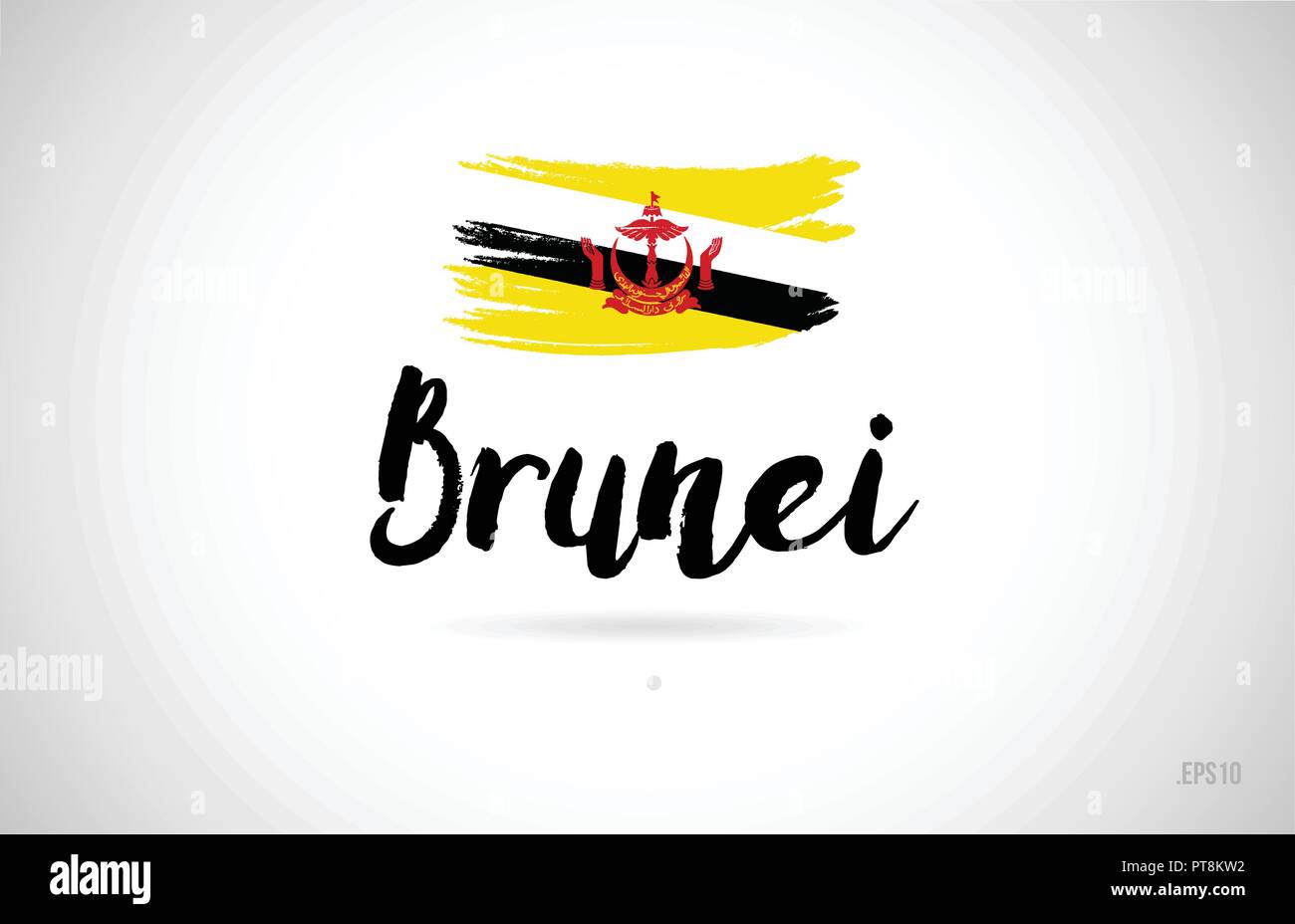 brunei country flag concept with grunge design suitable for a logo icon ...