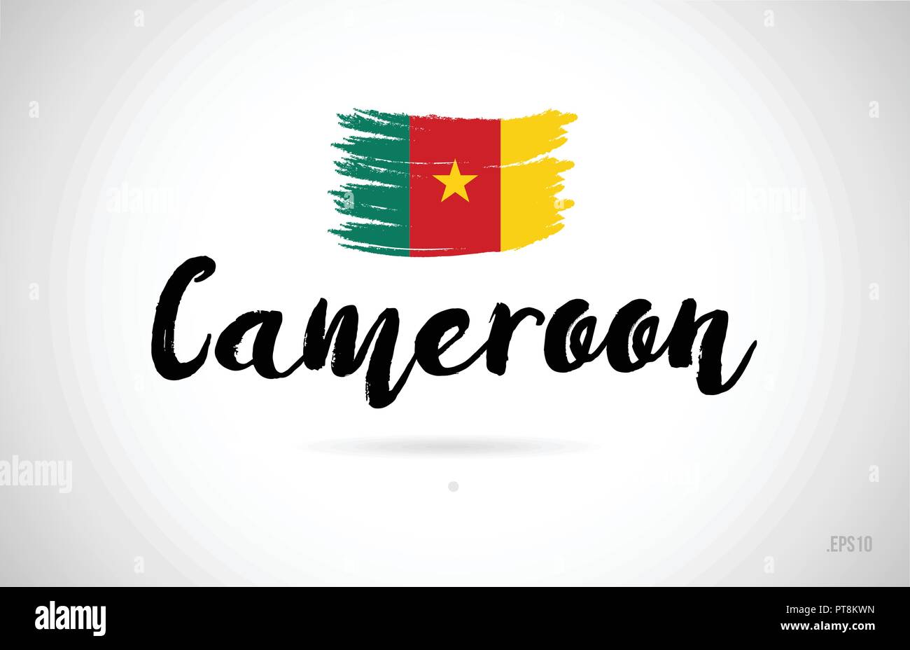 cameroon country flag concept with grunge design suitable for a logo ...