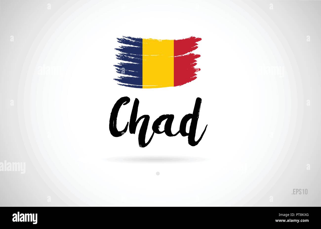 chad country flag concept with grunge design suitable for a logo icon ...