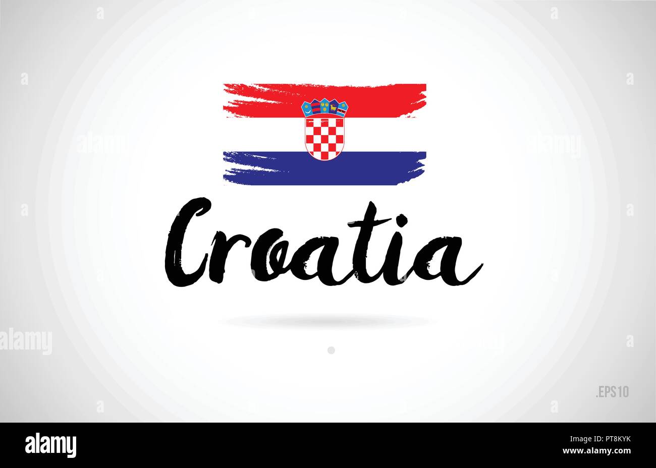 croatia country flag concept with grunge design suitable for a logo ...