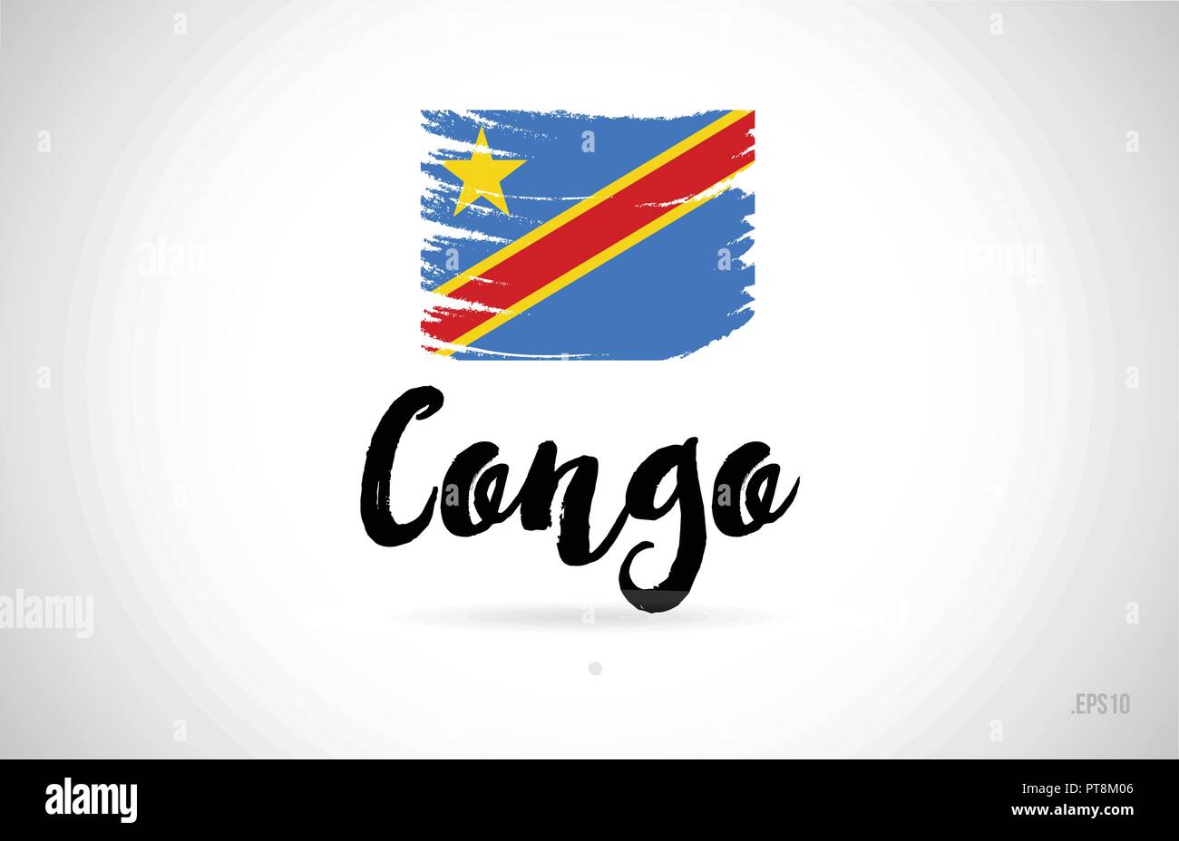 congo country flag concept with grunge design suitable for a logo icon ...