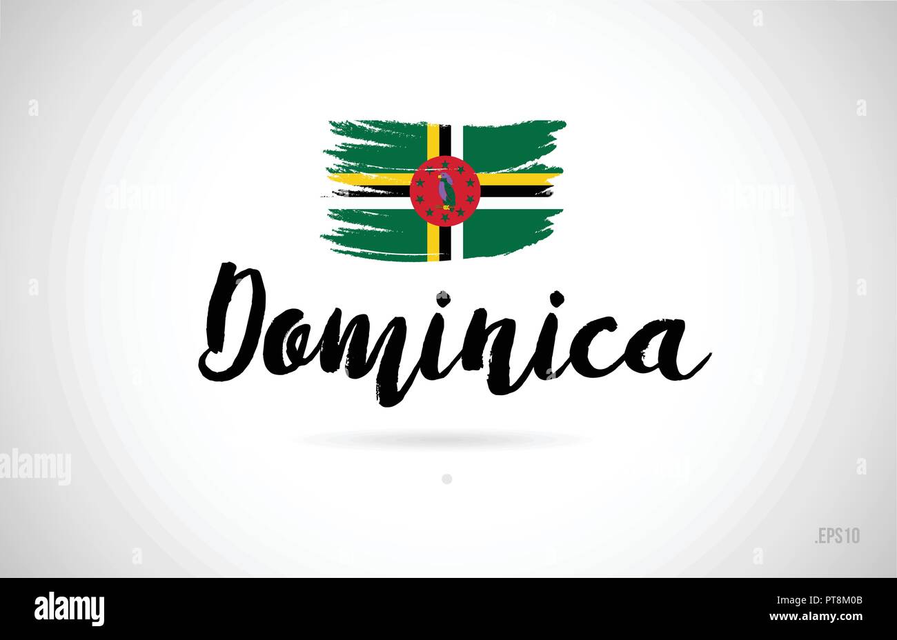 dominica country flag concept with grunge design suitable for a logo ...