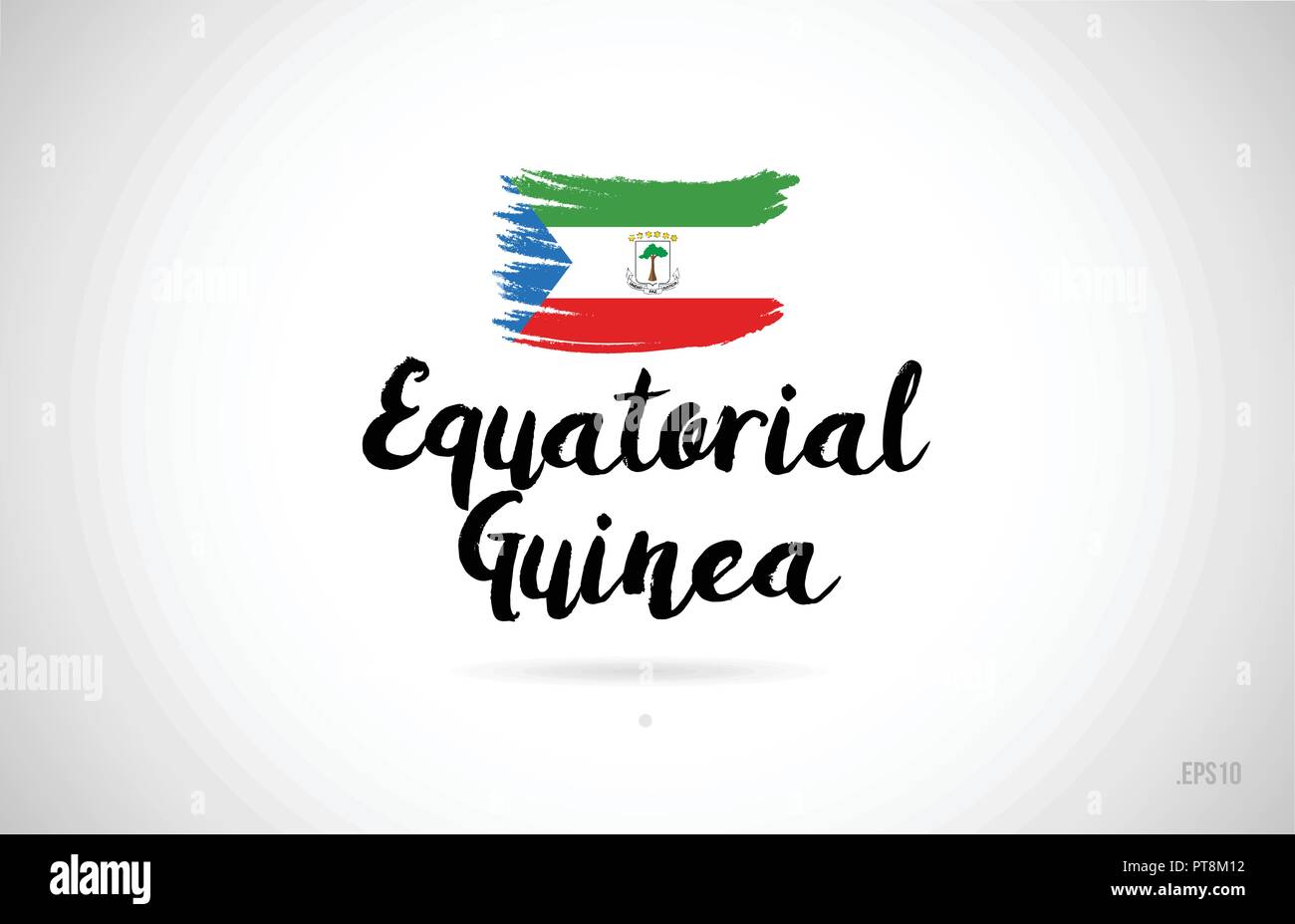 equatorial guinea country flag concept with grunge design suitable for ...