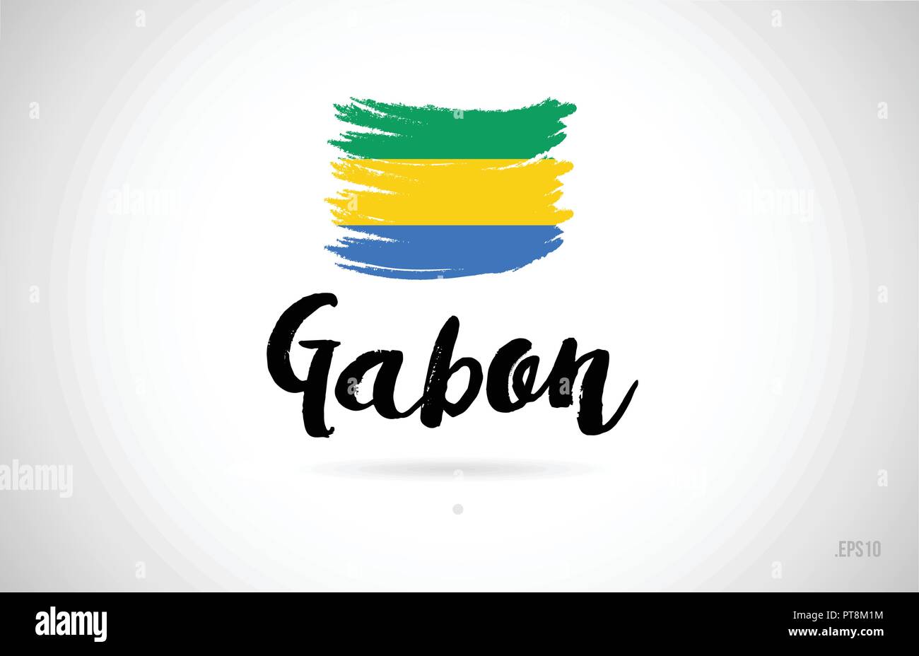 gabon country flag concept with grunge design suitable for a logo icon ...