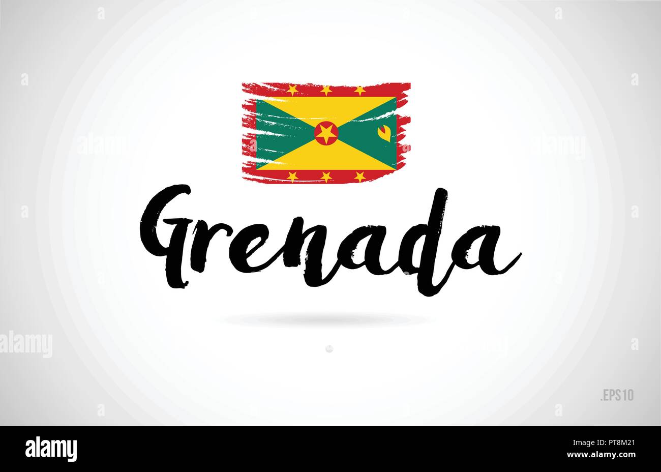 grenada country flag concept with grunge design suitable for a logo ...