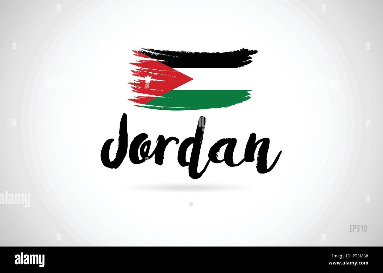 jordan country flag concept with grunge design suitable for a logo icon ...