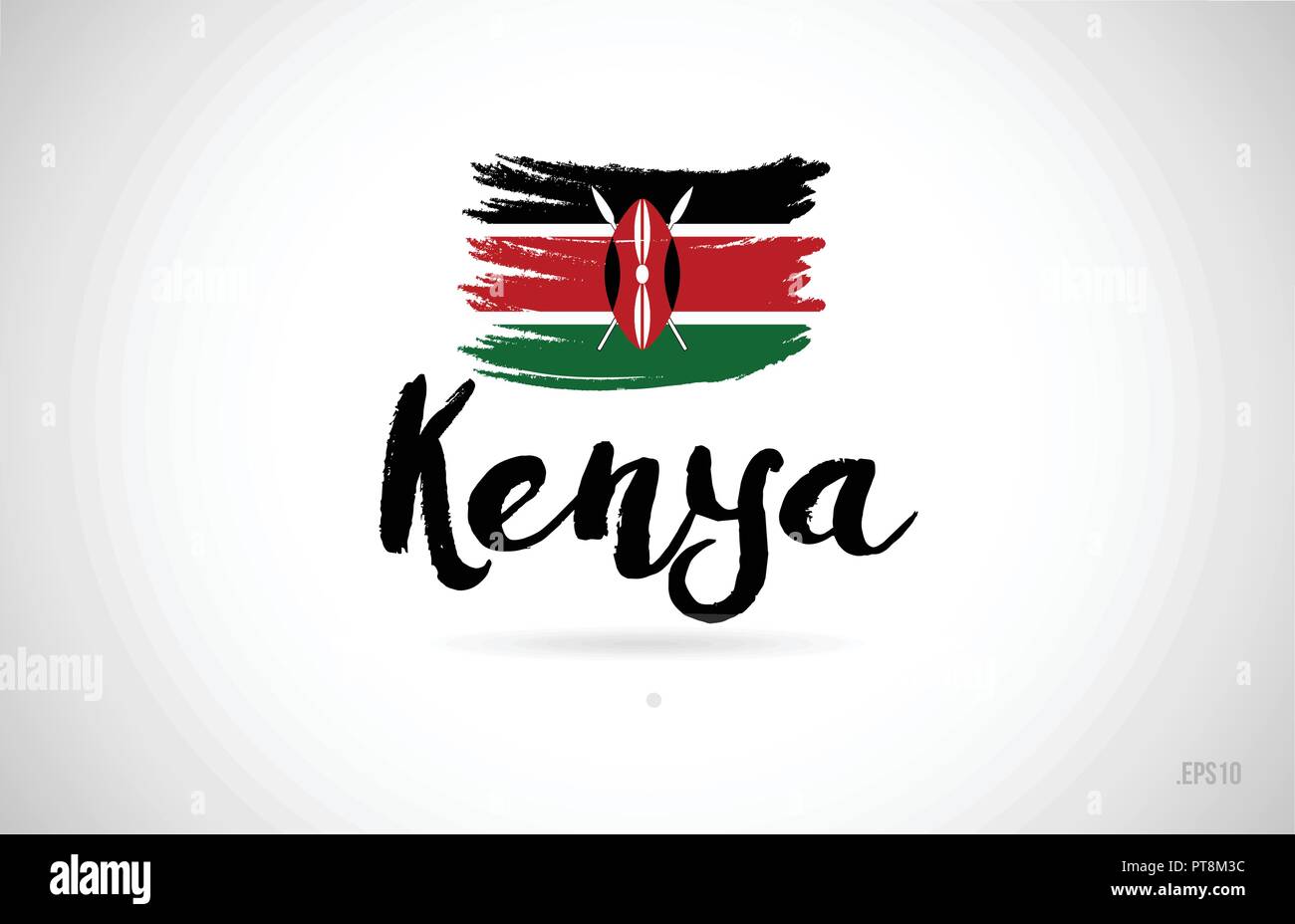 kenya country flag concept with grunge design suitable for a logo icon ...