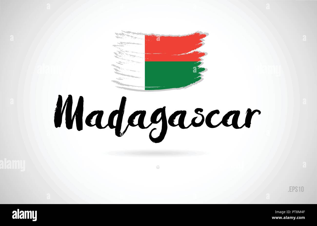 madagascar country flag concept with grunge design suitable for a logo ...