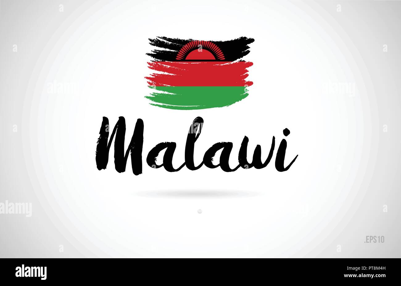 malawi country flag concept with grunge design suitable for a logo icon ...