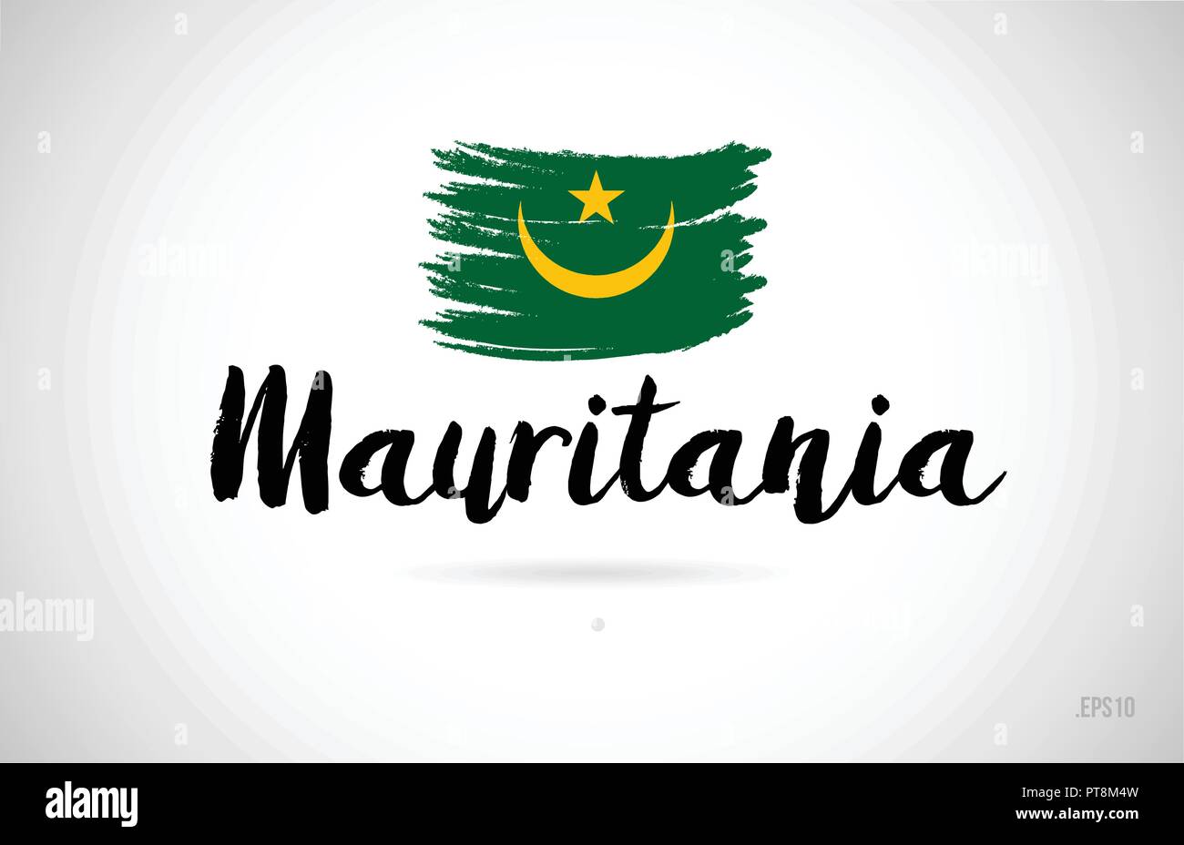 mauritania country flag concept with grunge design suitable for a logo ...