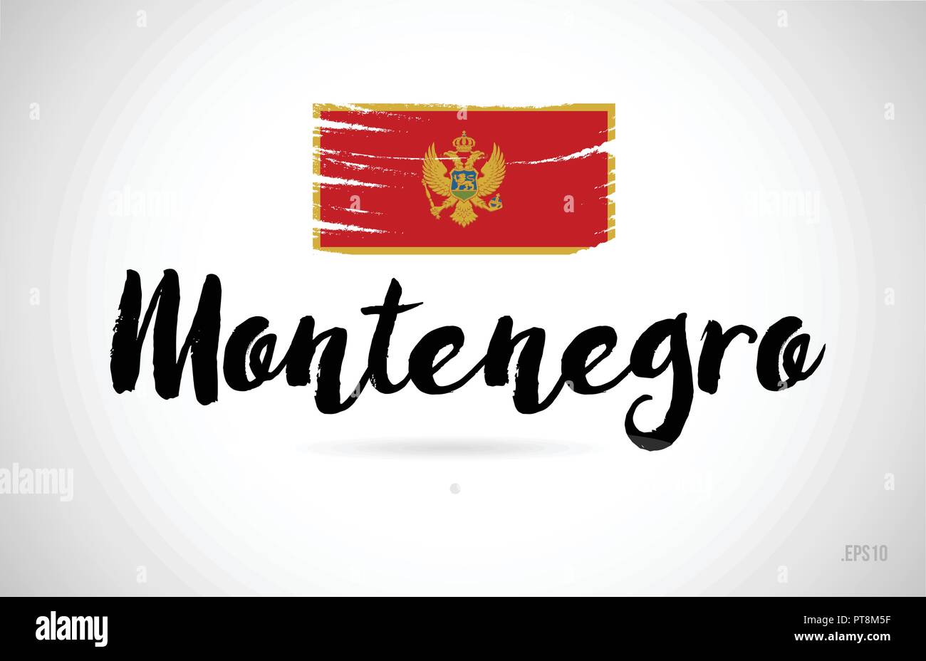 montenegro country flag concept with grunge design suitable for a logo ...