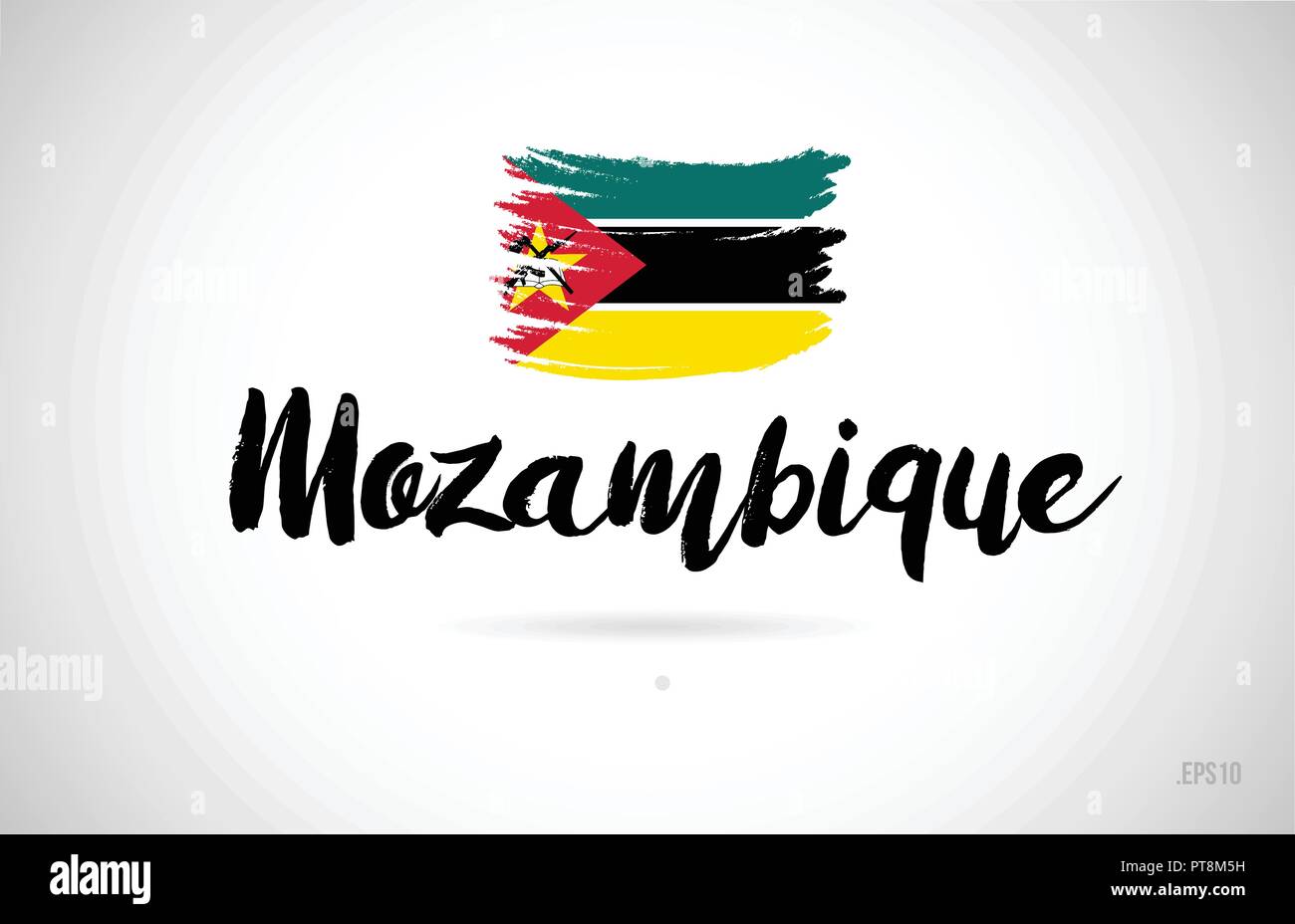 mozambique country flag concept with grunge design suitable for a logo ...