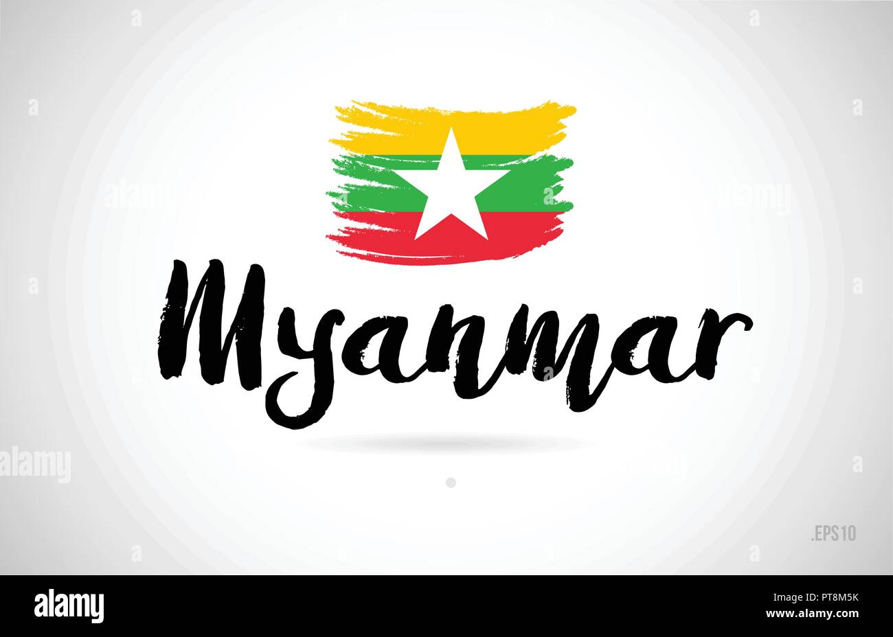 myanmar country flag concept with grunge design suitable for a logo ...