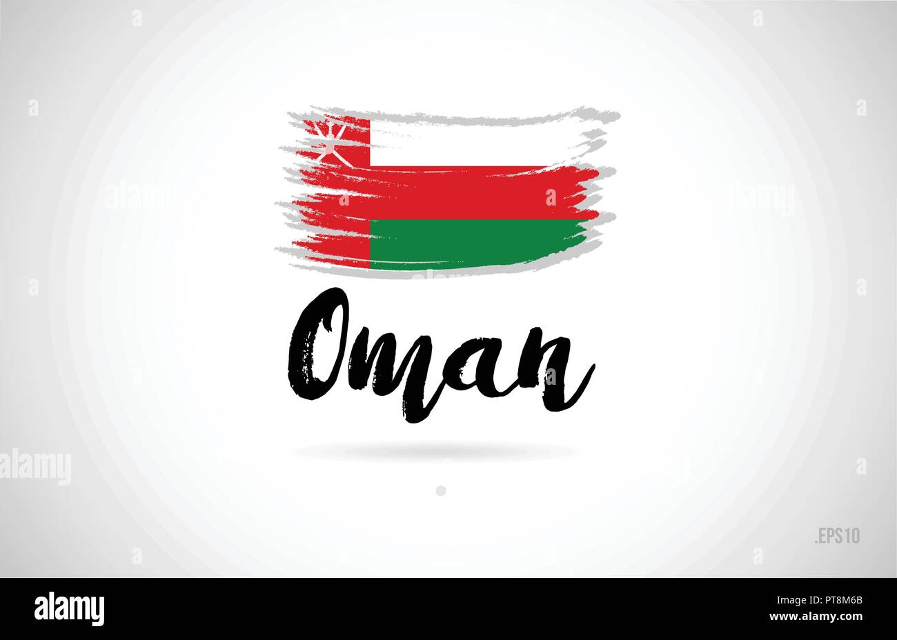oman country flag concept with grunge design suitable for a logo icon ...
