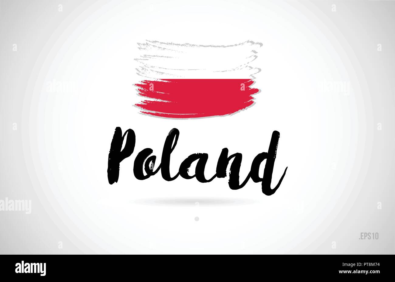 poland country flag concept with grunge design suitable for a logo icon ...