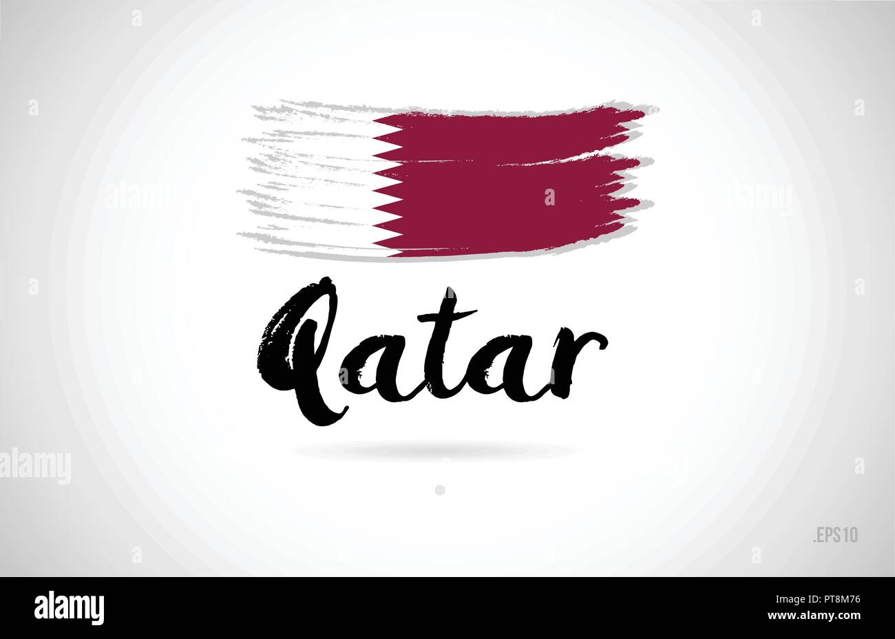 qatar country flag concept with grunge design suitable for a logo icon ...