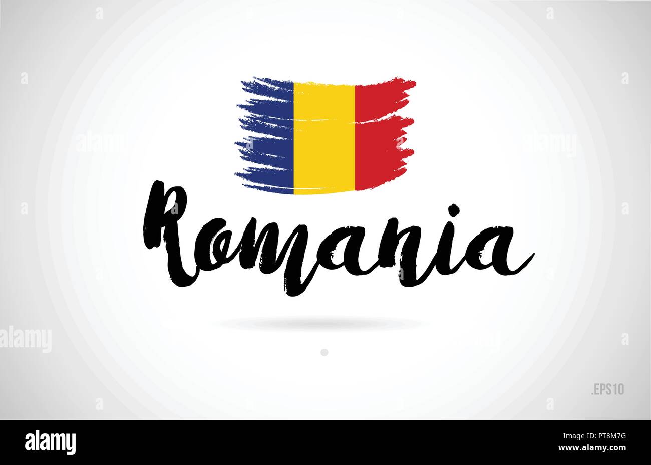 romania country flag concept with grunge design suitable for a logo ...