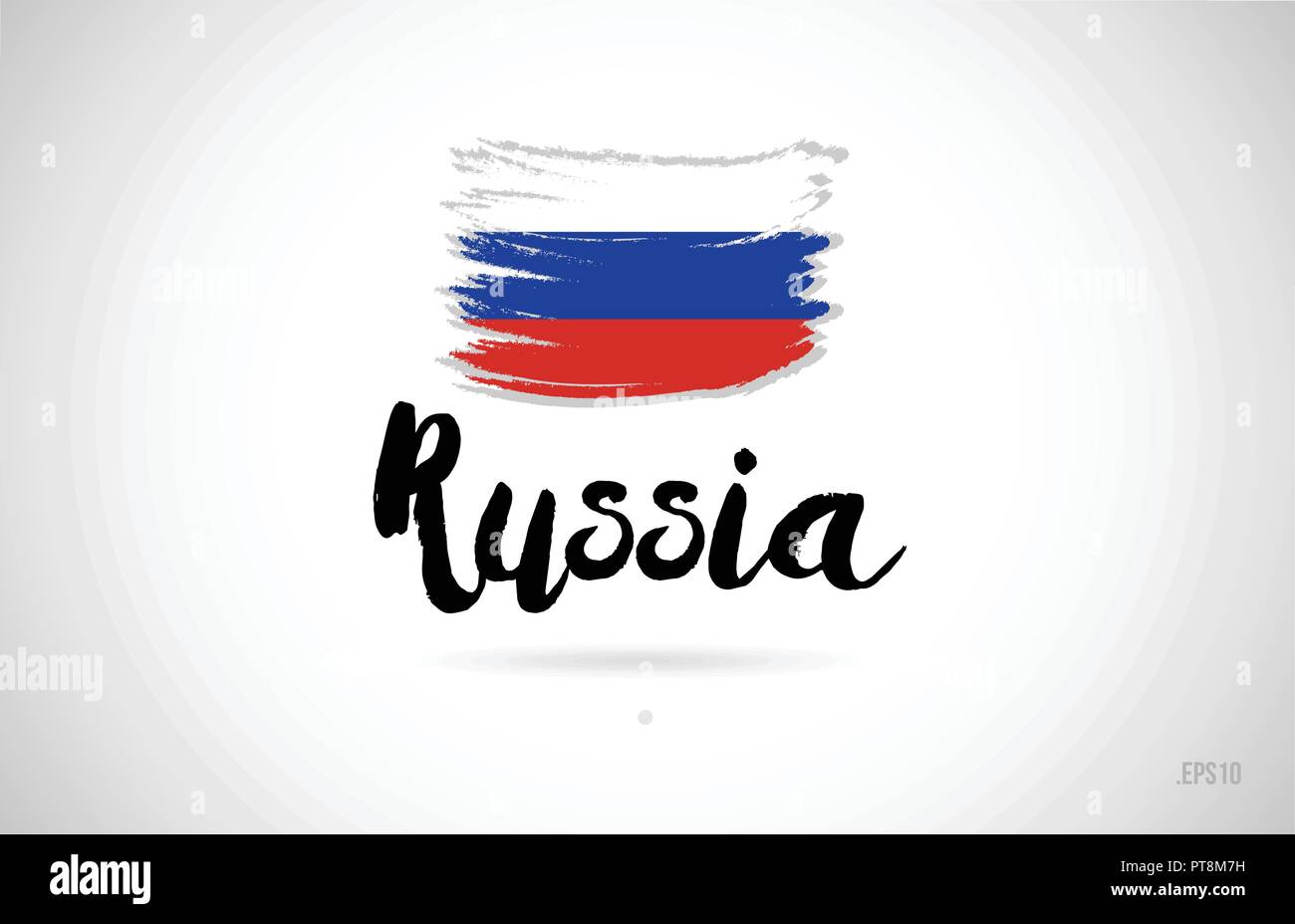 russia country flag concept with grunge design suitable for a logo icon ...
