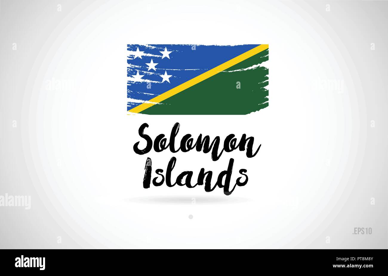 solomon islands country flag concept with grunge design suitable for a ...