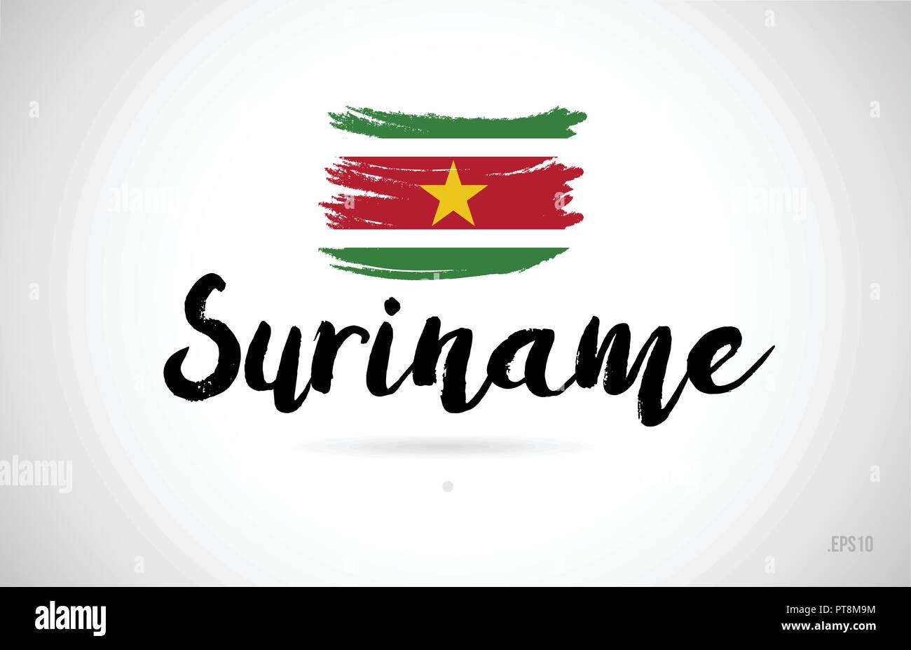suriname country flag concept with grunge design suitable for a logo ...