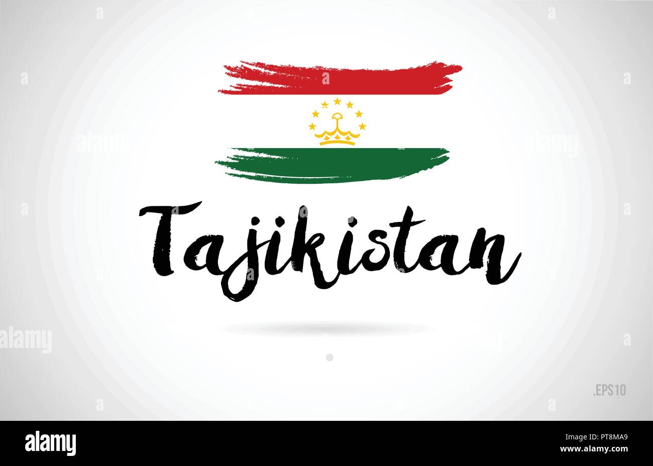 tajikistan country flag concept with grunge design suitable for a logo ...