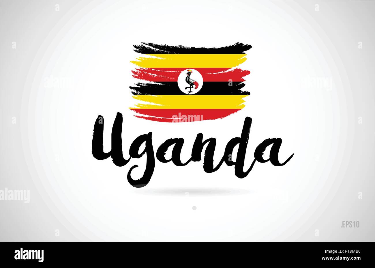 uganda country flag concept with grunge design suitable for a logo icon ...