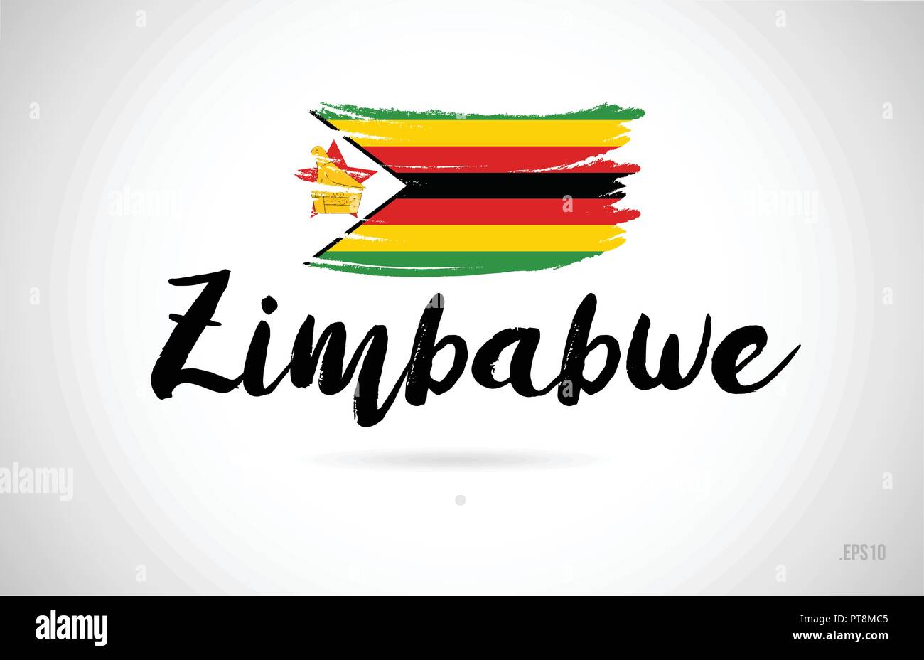 zimbabwe country flag concept with grunge design suitable for a logo ...