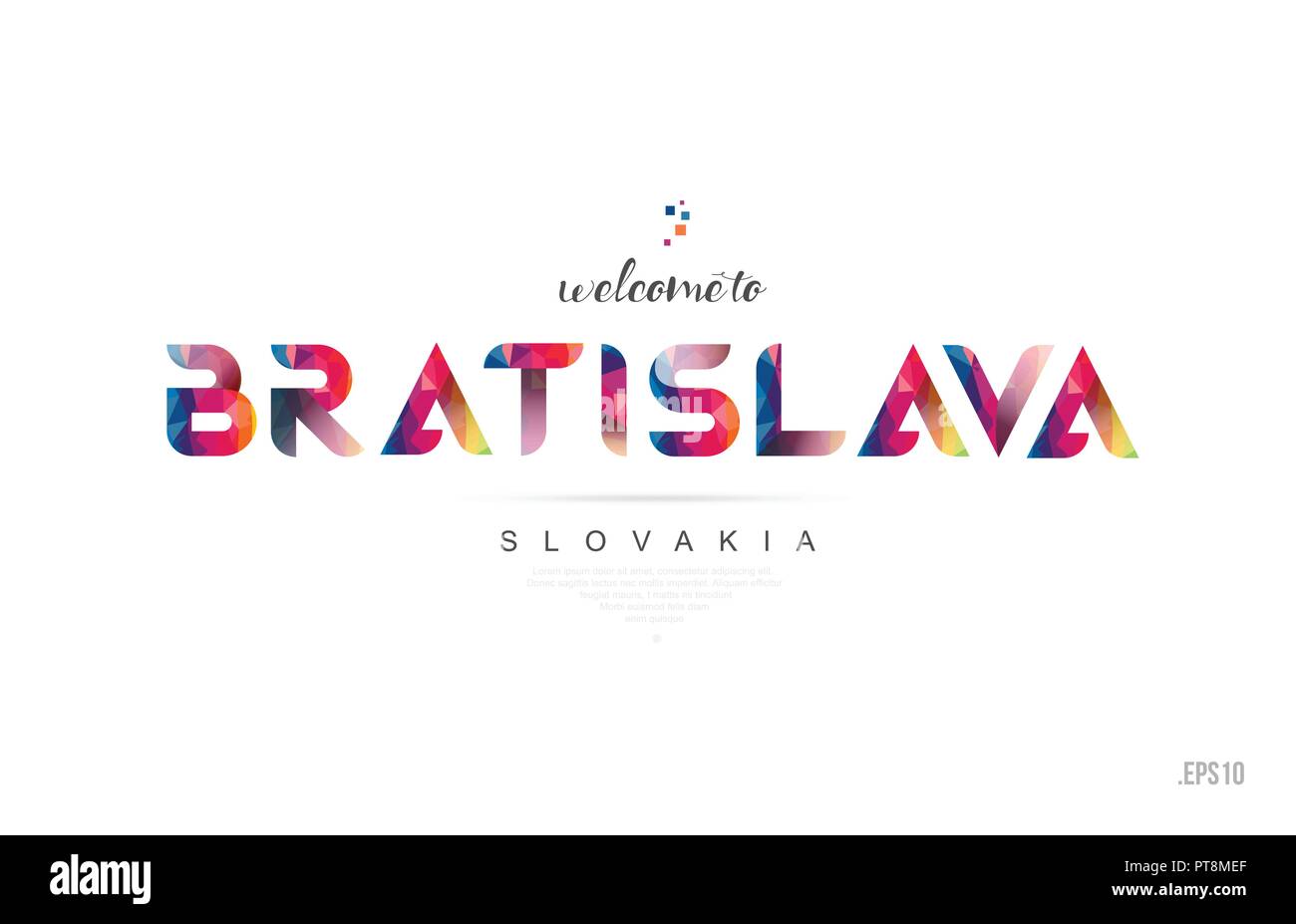 Welcome to bratislava slovakia card and letter design in colorful ...