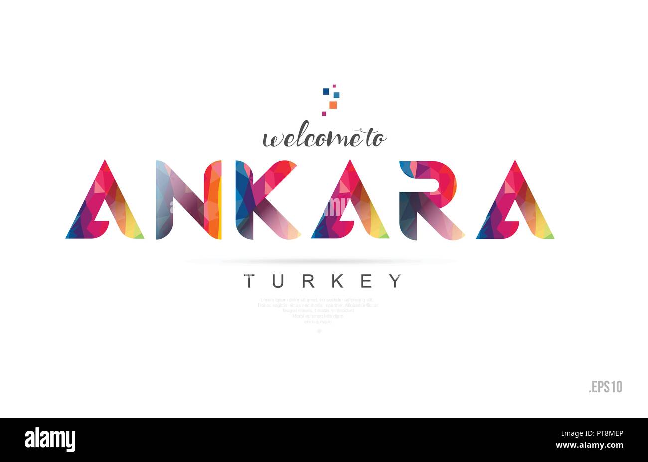 Welcome to ankara turkey card and letter design in colorful rainbow ...